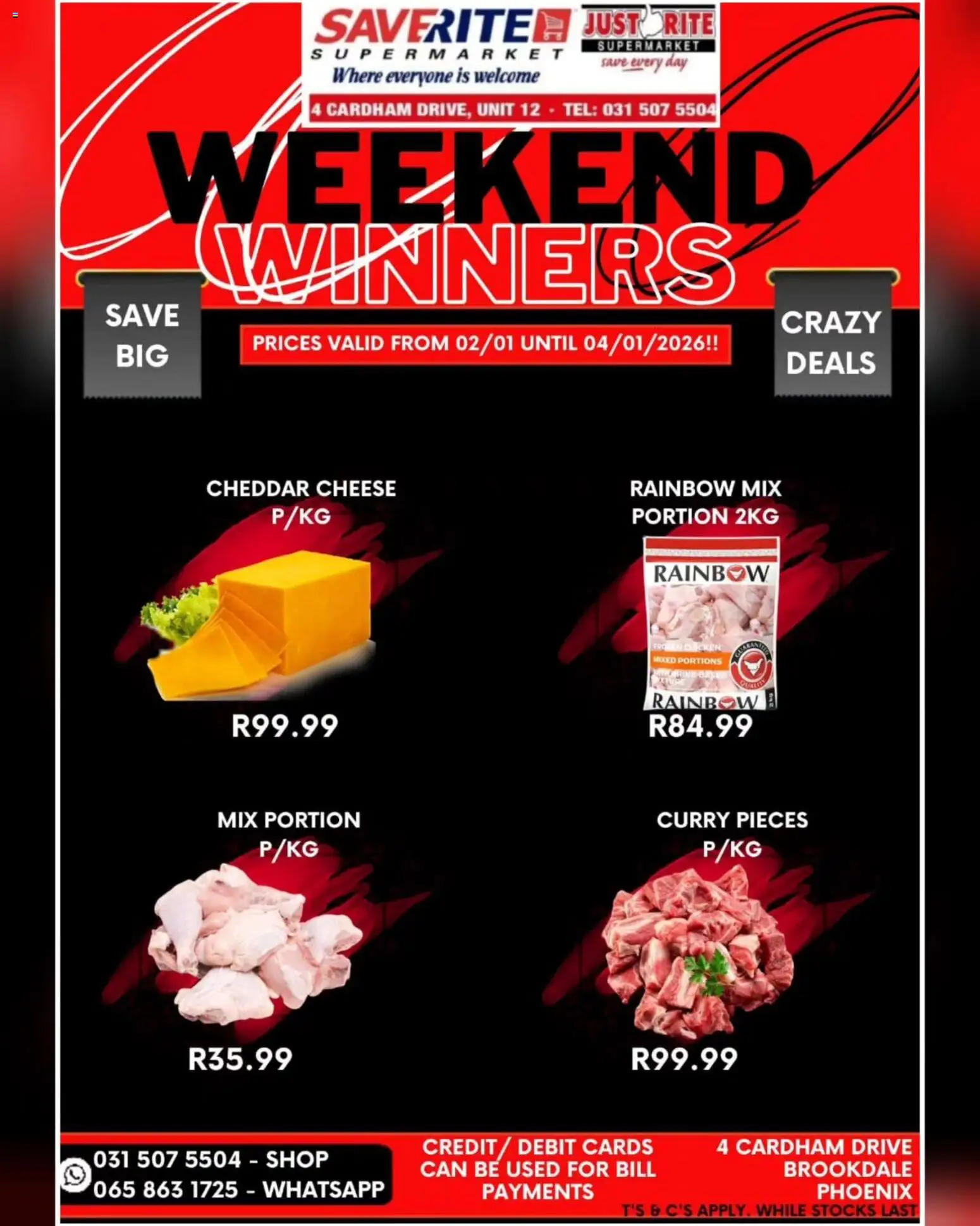 Saverite Weekend Winners from 02/01/2026 ⇒ Promotions