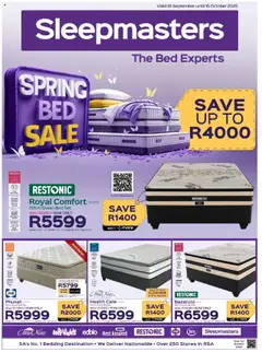 Sleepmasters Specials from 18/09/2025 ️ New catalogue